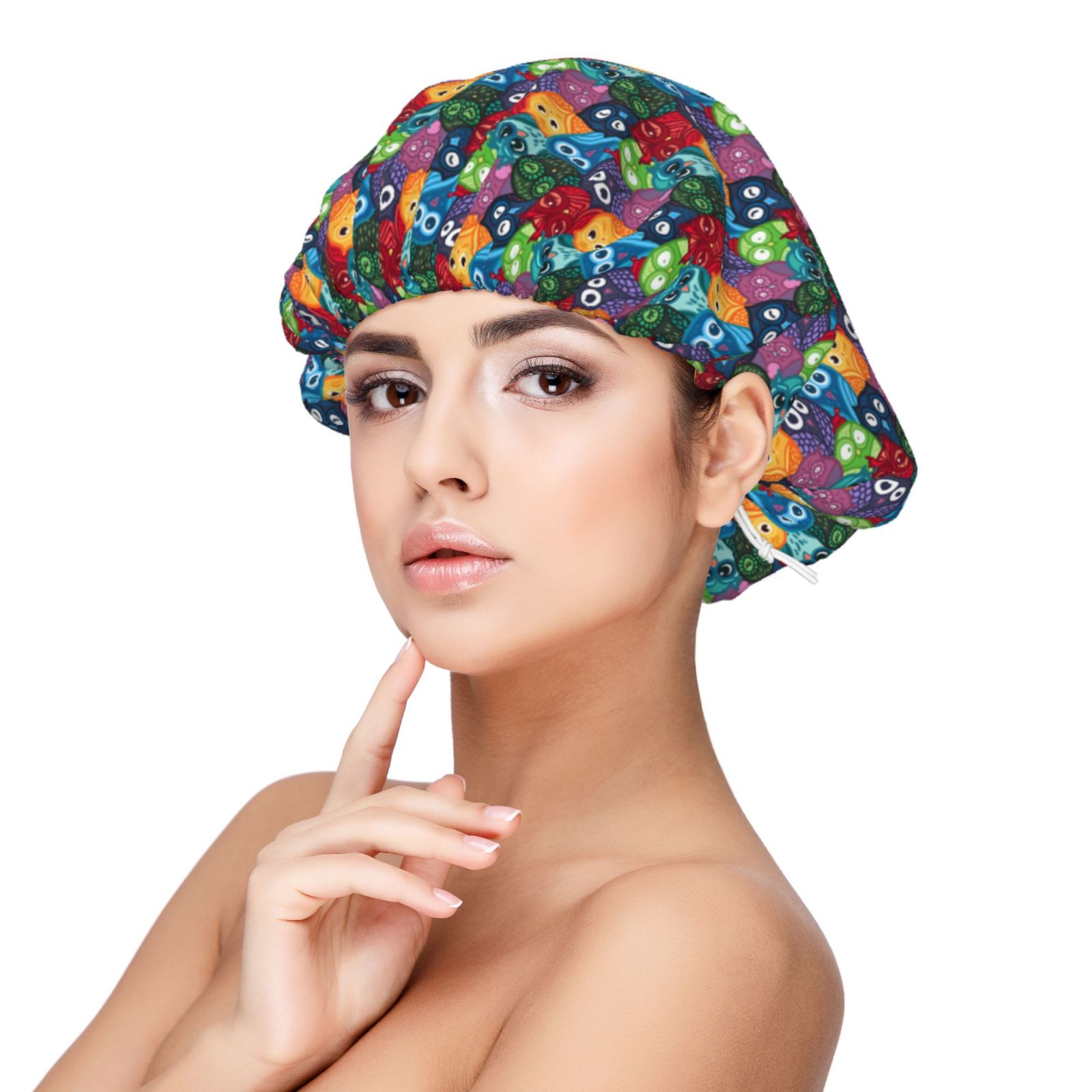Silk Bonnet for Sleeping Women Men, Funny Owls Kawaii Adjustable ...