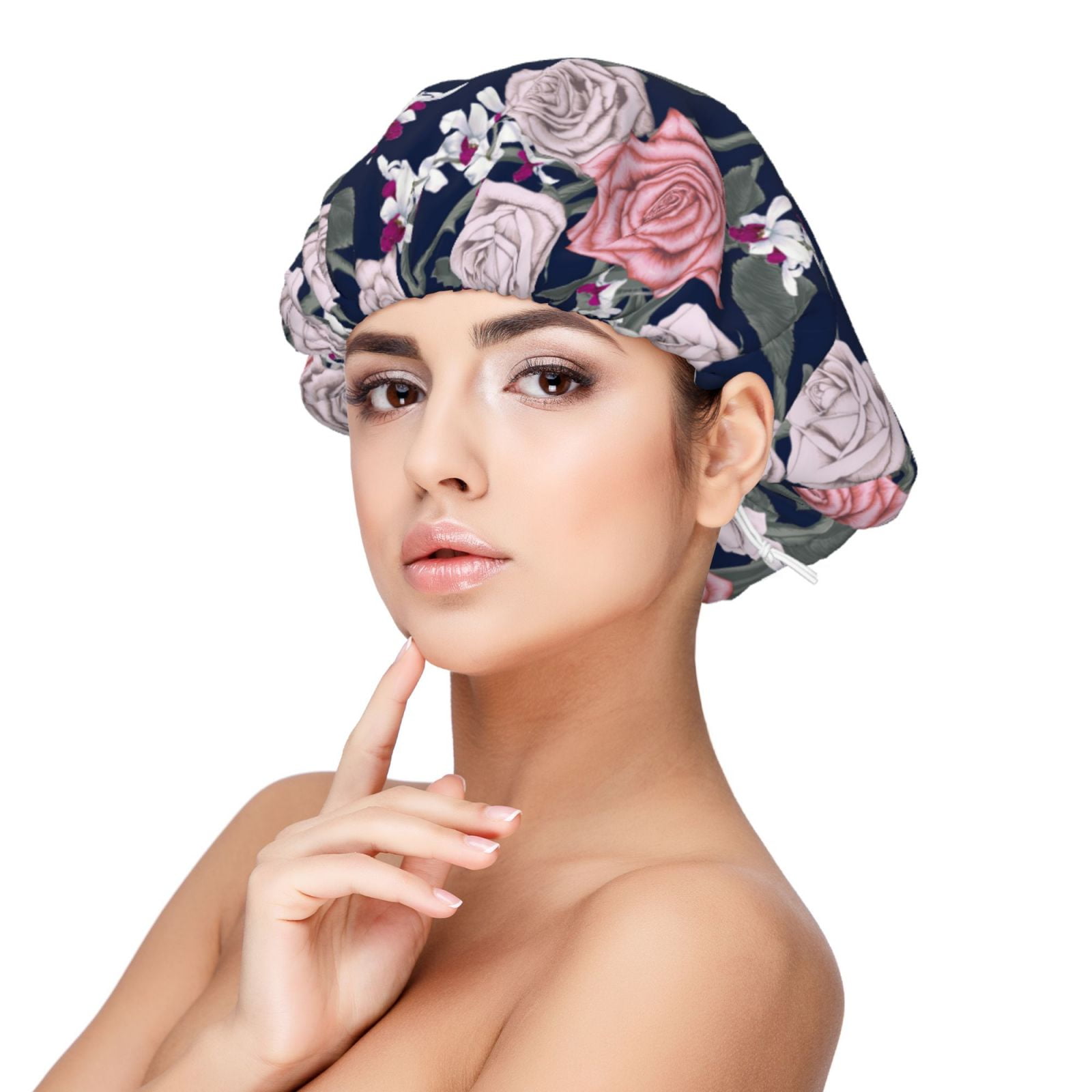 Silk Bonnet for Sleeping Women Men, Gorgeous Pink Rose Flowers Kawaii ...