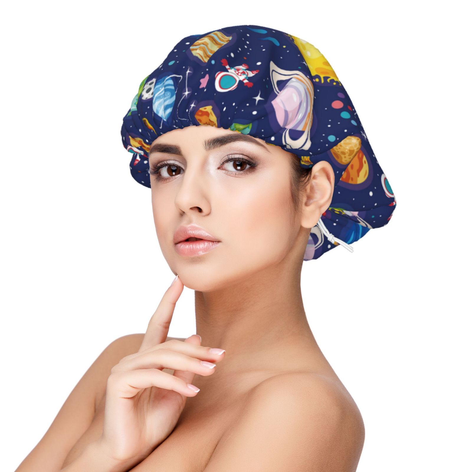 Silk Bonnet for Sleeping Women Men, Space planet colorful Kawaii ...