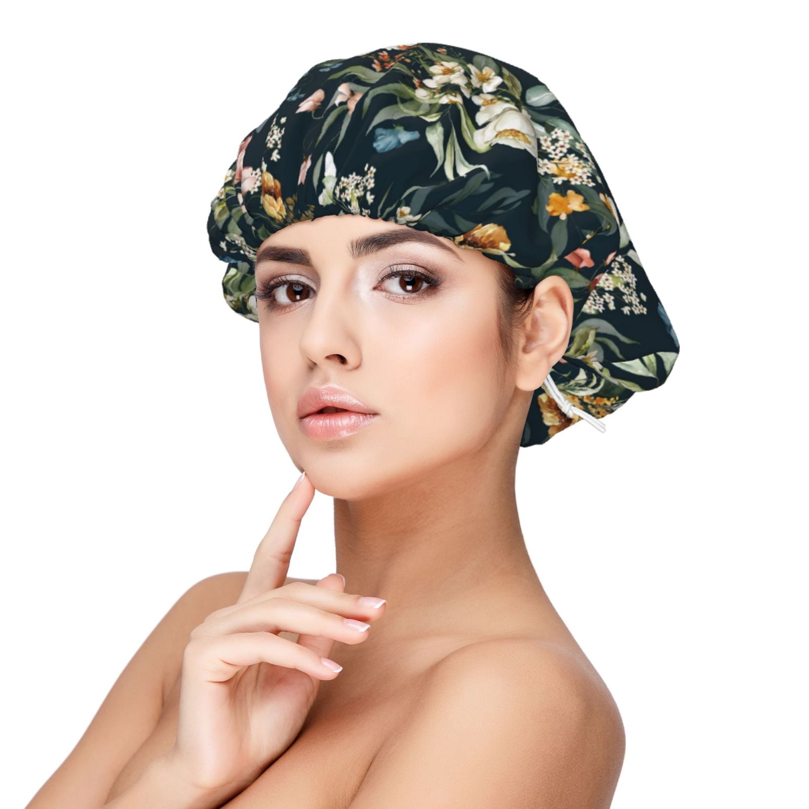 Silk Bonnet for Sleeping Women Men, Watercolor Floral Kawaii Adjustable ...