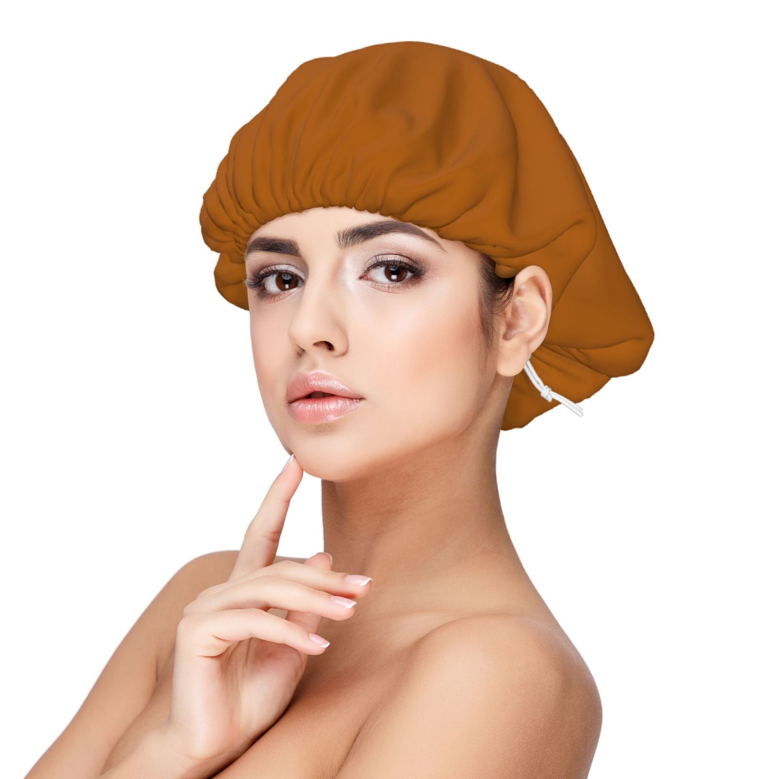Silk Bonnet for Sleeping Women Men, brown Kawaii Adjustable Elastic ...