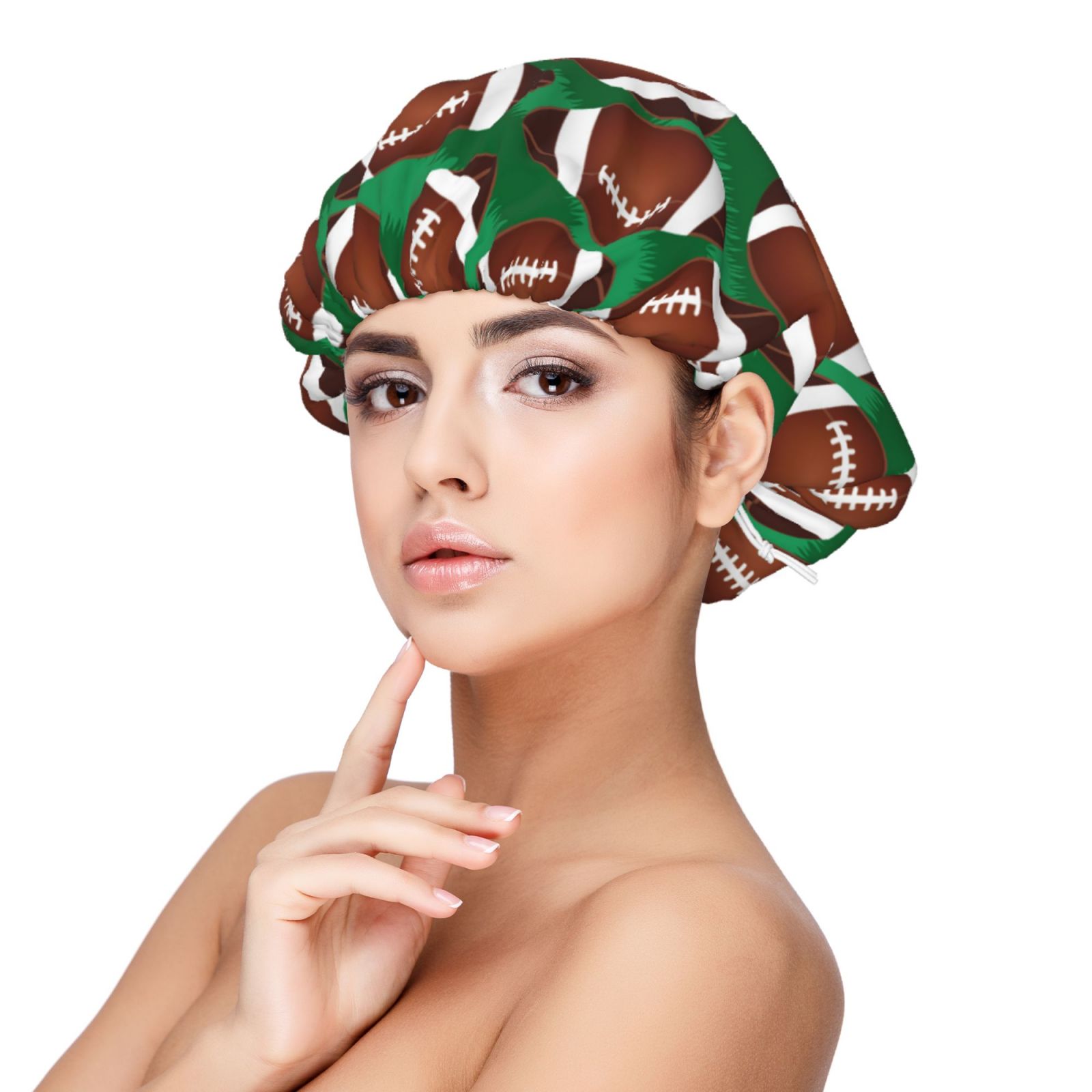 Silk Bonnet for Sleeping Women Men, cute American football green grass ...