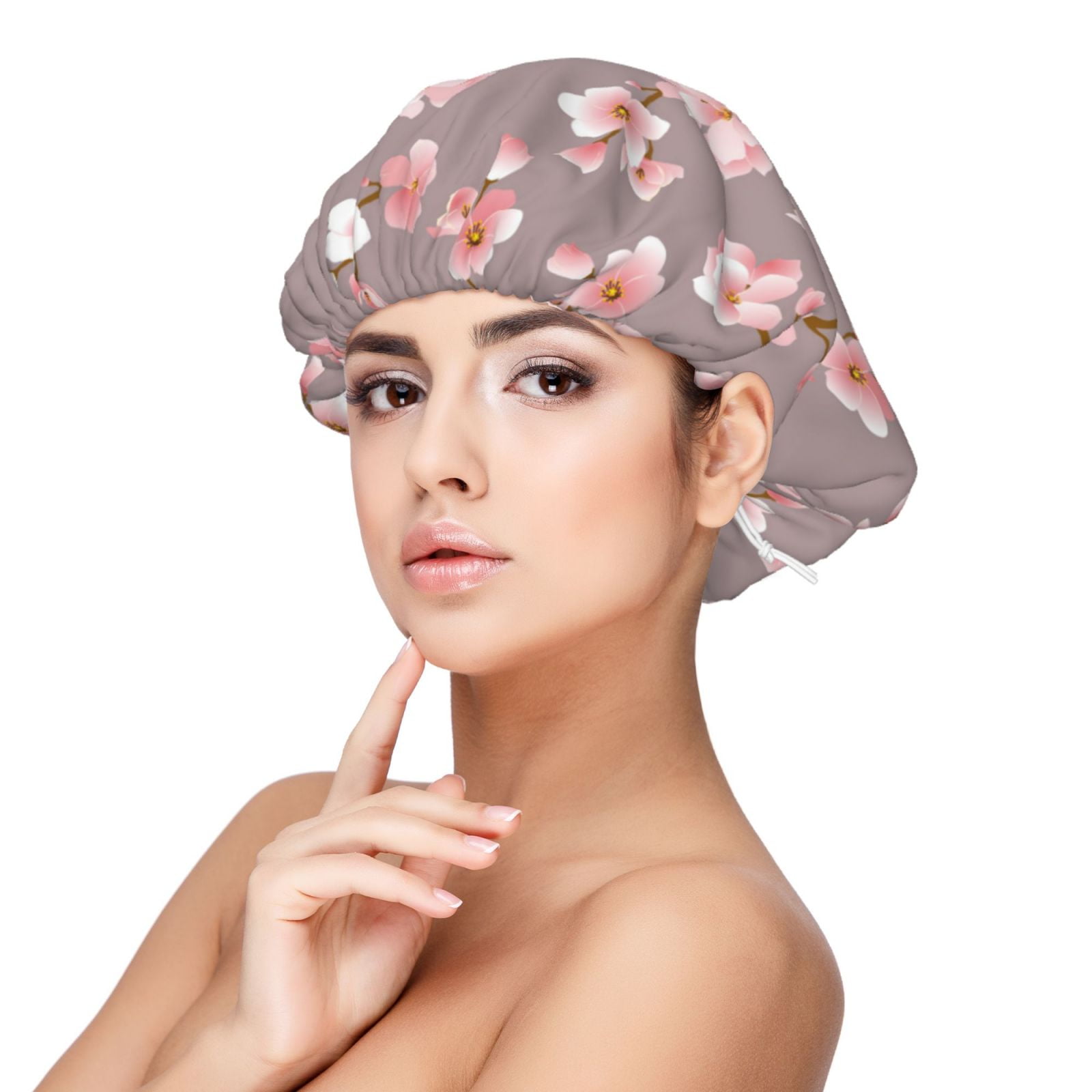 Silk Bonnet for Sleeping Women Men, pink berry blossoms Elegant cute ...