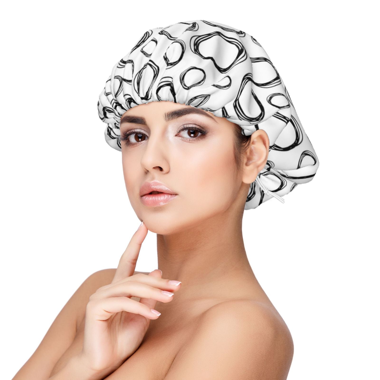 Silk Bonnet for Sleeping Women Men, sketch Abstract circles shape ...