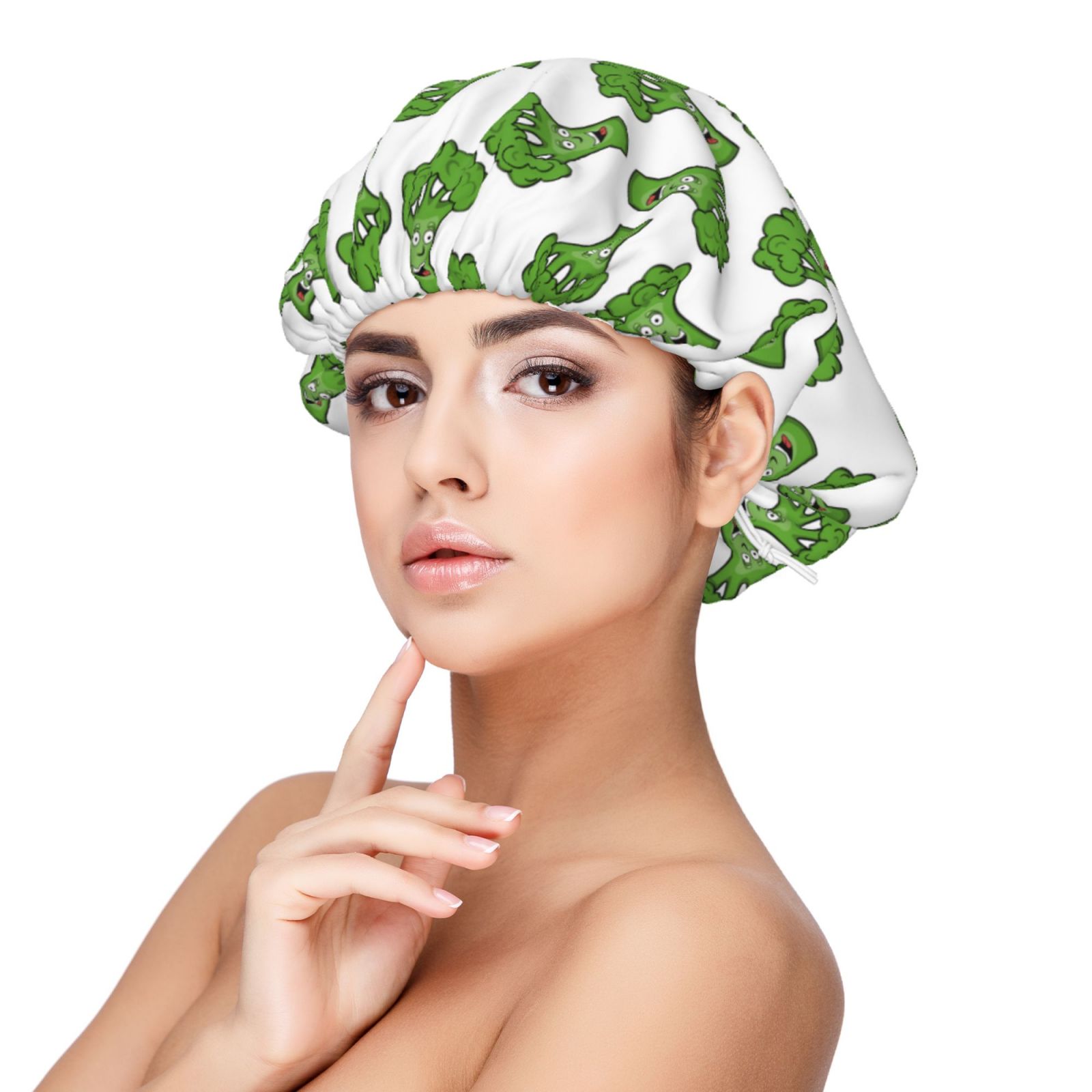 Silk Bonnet for Sleeping Women Men, smiling broccoli cute funny Kawaii ...