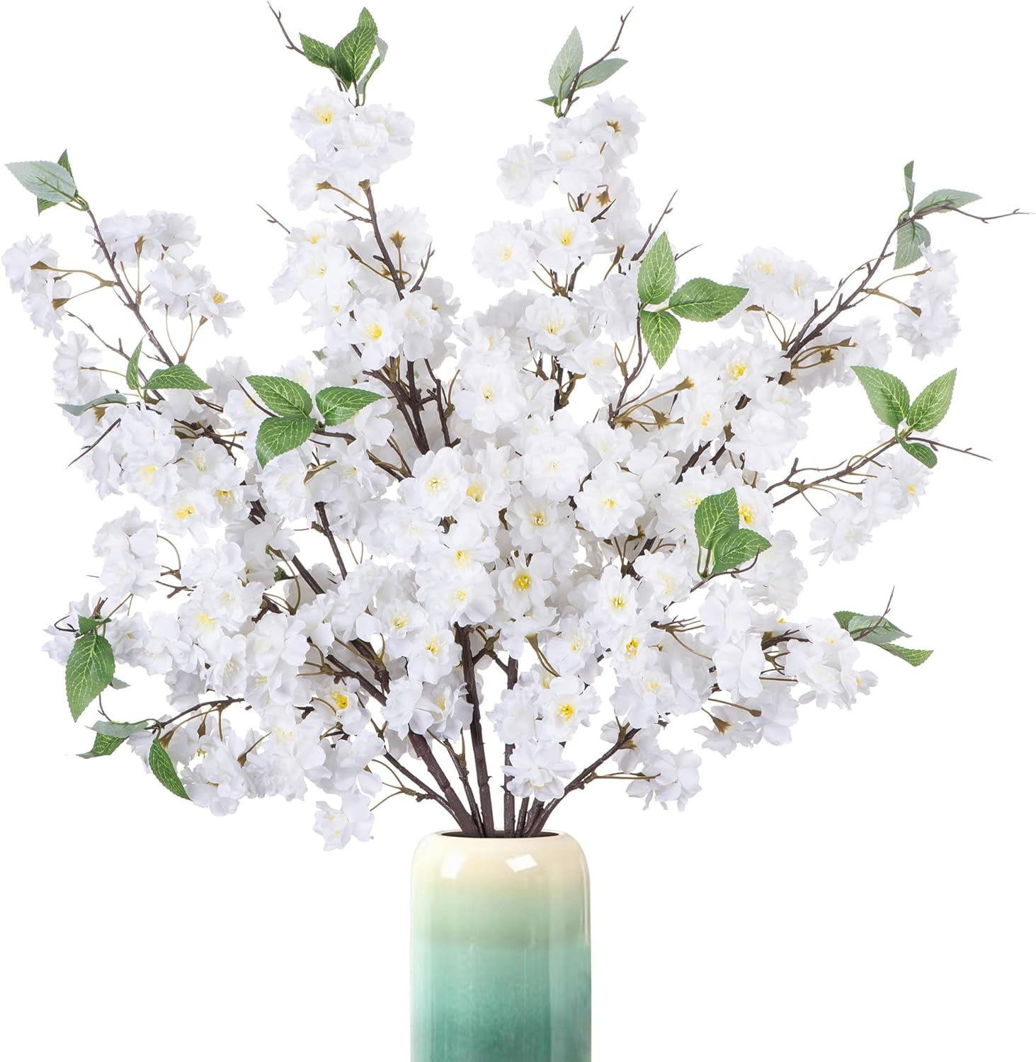 Silk Cherry Blossom Branches, 47in Artificial Cherry Blossom Long Stems ...