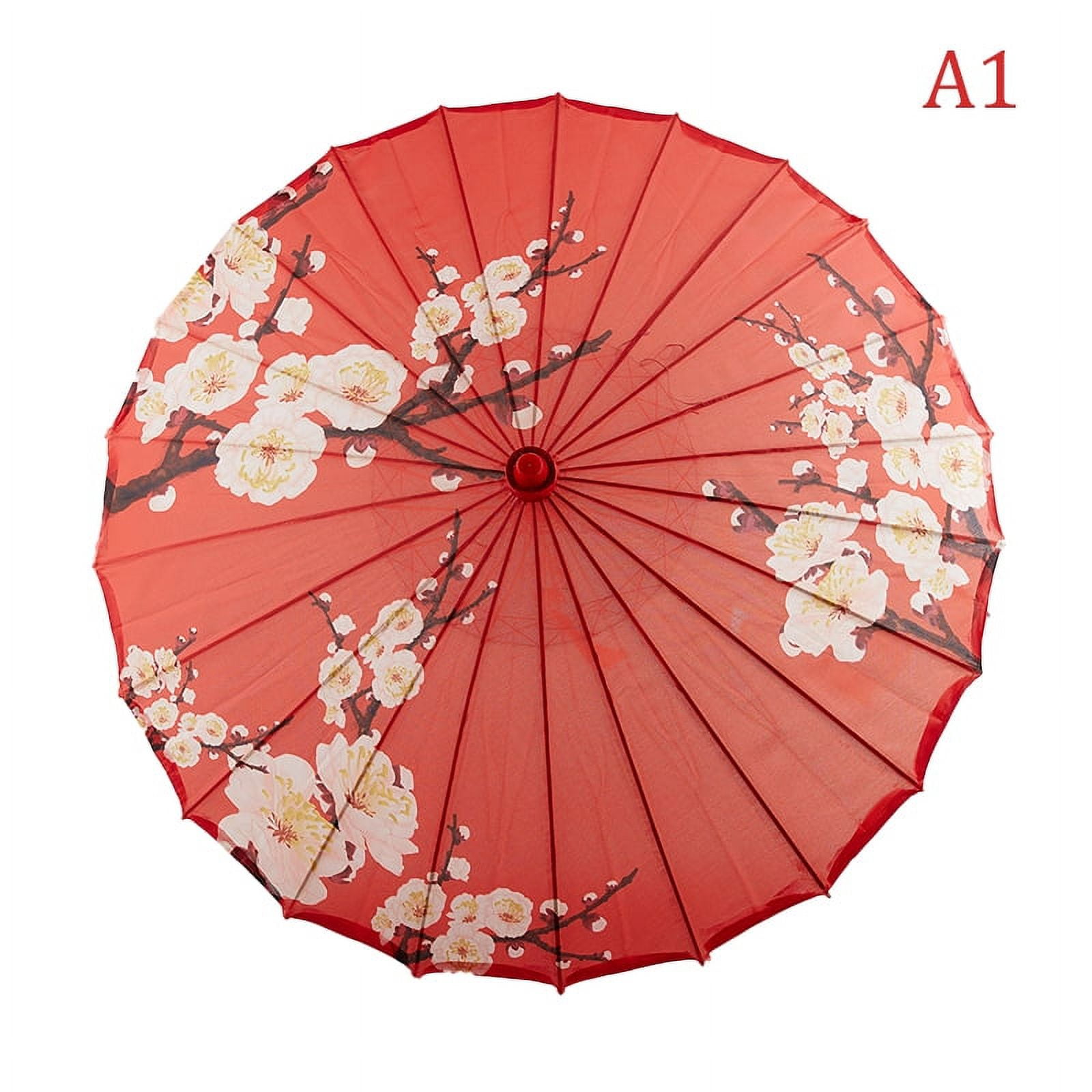 Silk Cloth Women Chinese Style Umbrella Cherry Blossoms Ancient Dance ...