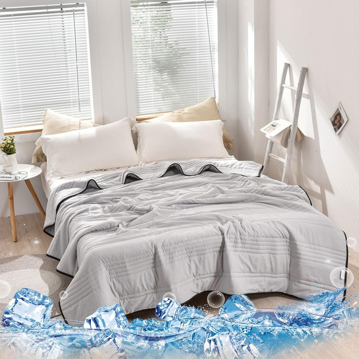 Silk Cooling Blanket, Hot Sleepers,Ultra-Cool Lightweight Breathable ...