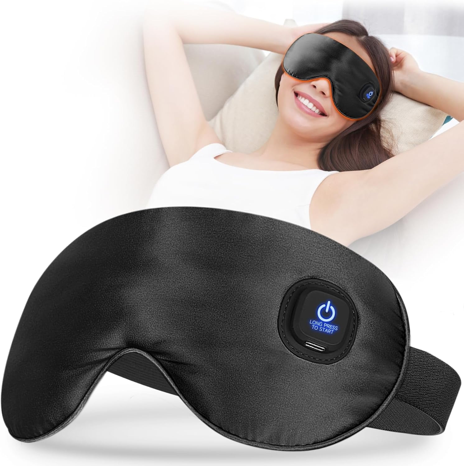 Silk Cordless Heated Eye Mask, Warm Eye Compress Mask for Dry Eyes ...