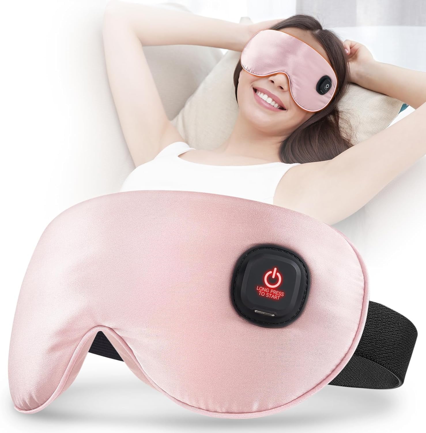 Silk Cordless Heated Eye Mask, Warm Eye Compress Mask for Dry Eyes ...