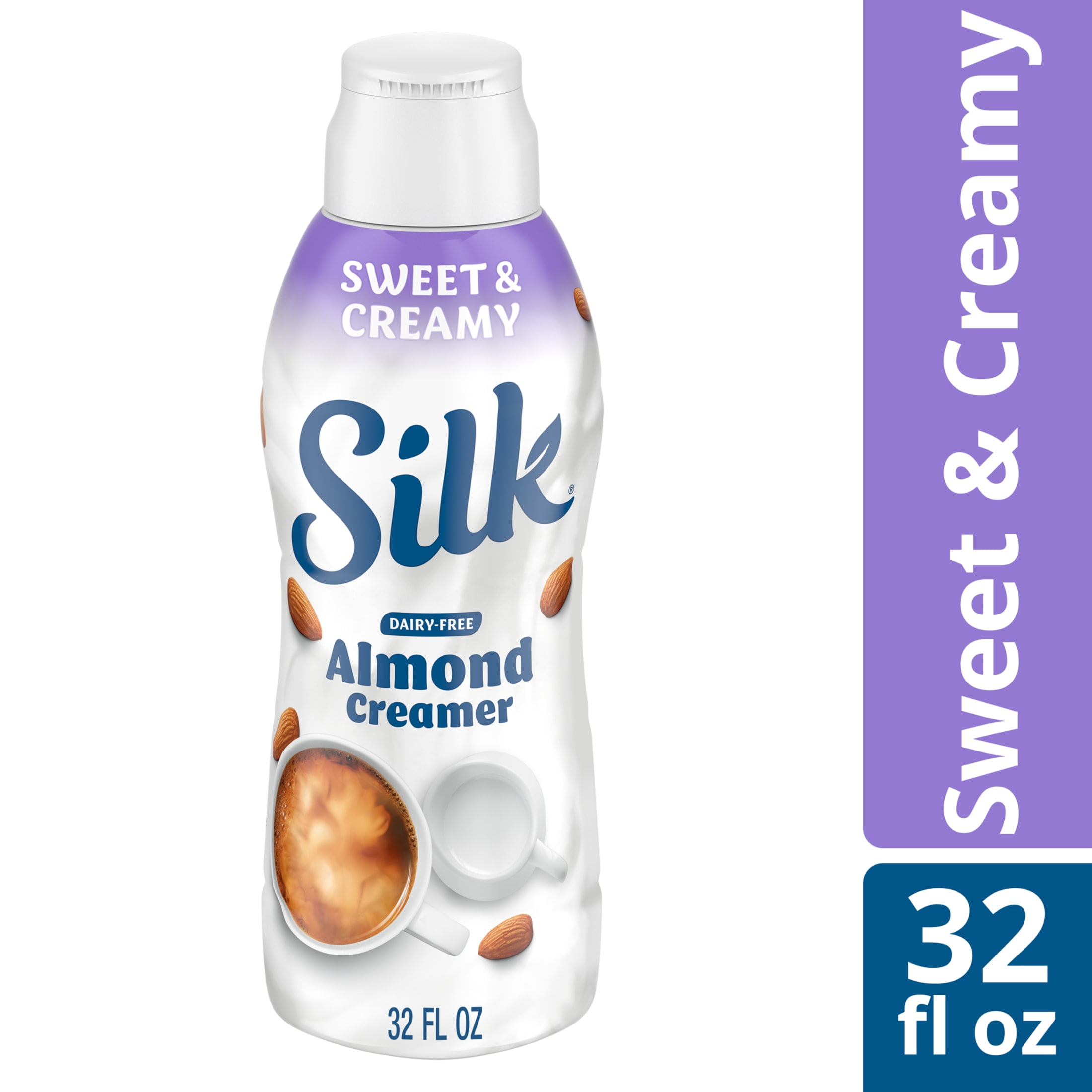 Silk Almond Creamer 32 fl oz Plant-Based Vegan Non-Dairy Creamer ...