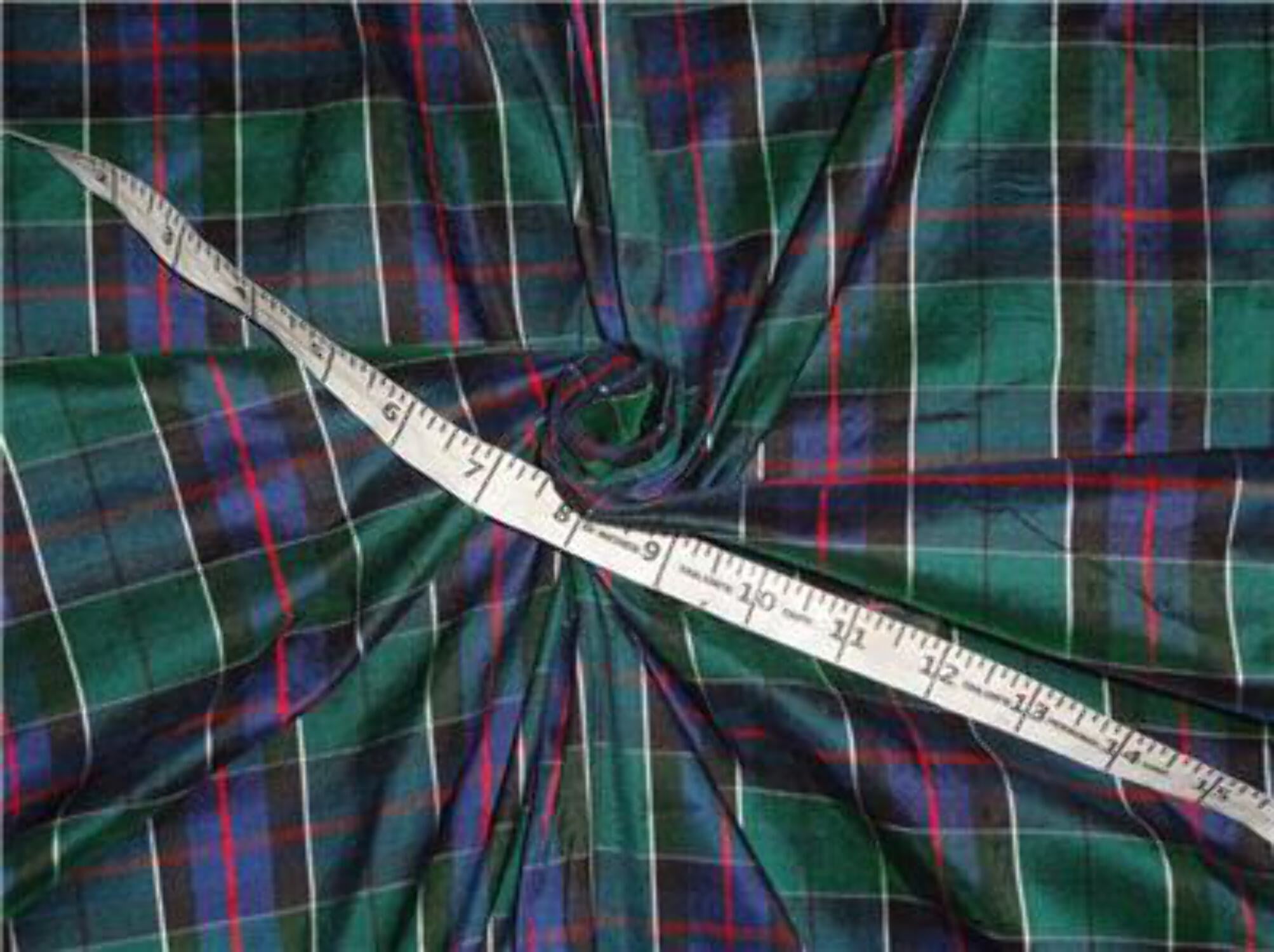 Silk Dupioni Scottish Tartan Check Fabric ~ 54" wide DUP#C13 - Walmart.com