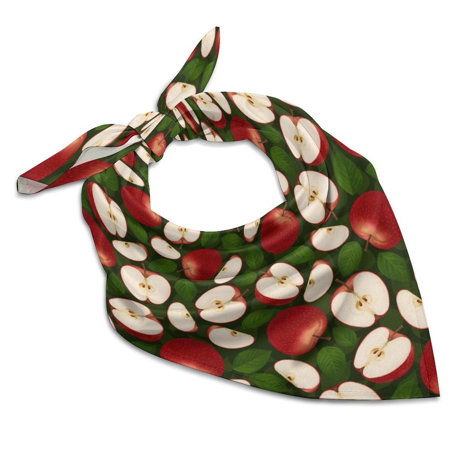 Silk Feeling Scarf for Women - Red Fruit Lightweight Square Satin Hair ...