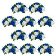 Silk Faux Rose Flower Balls - 10 Pack Royal Blue & White Artificial ...