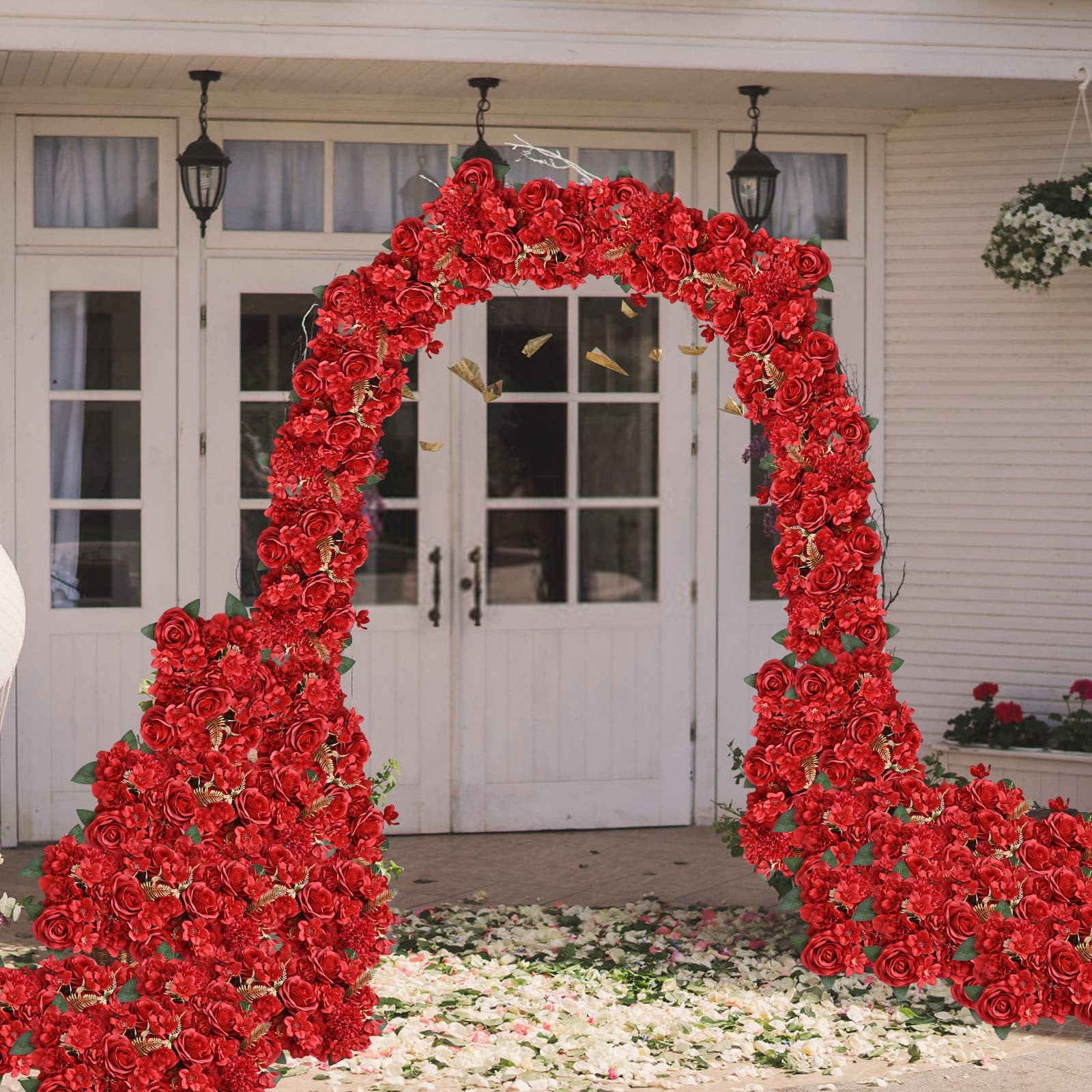 Silk Flower Centerpiece, T-table Arrangement, 12-inch Height, Elegant ...