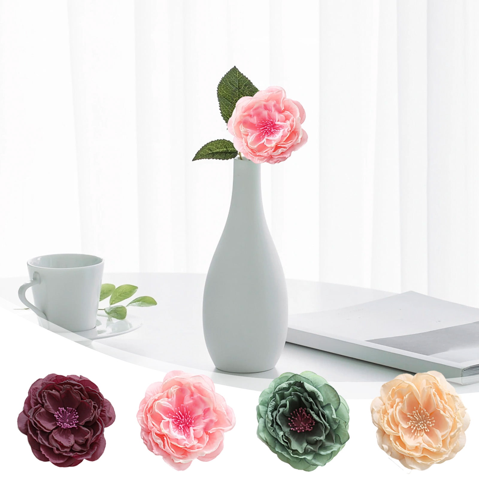 Silk Flower Head Artificial Blossom | Realistic Silk Cloth Fake Flower ...