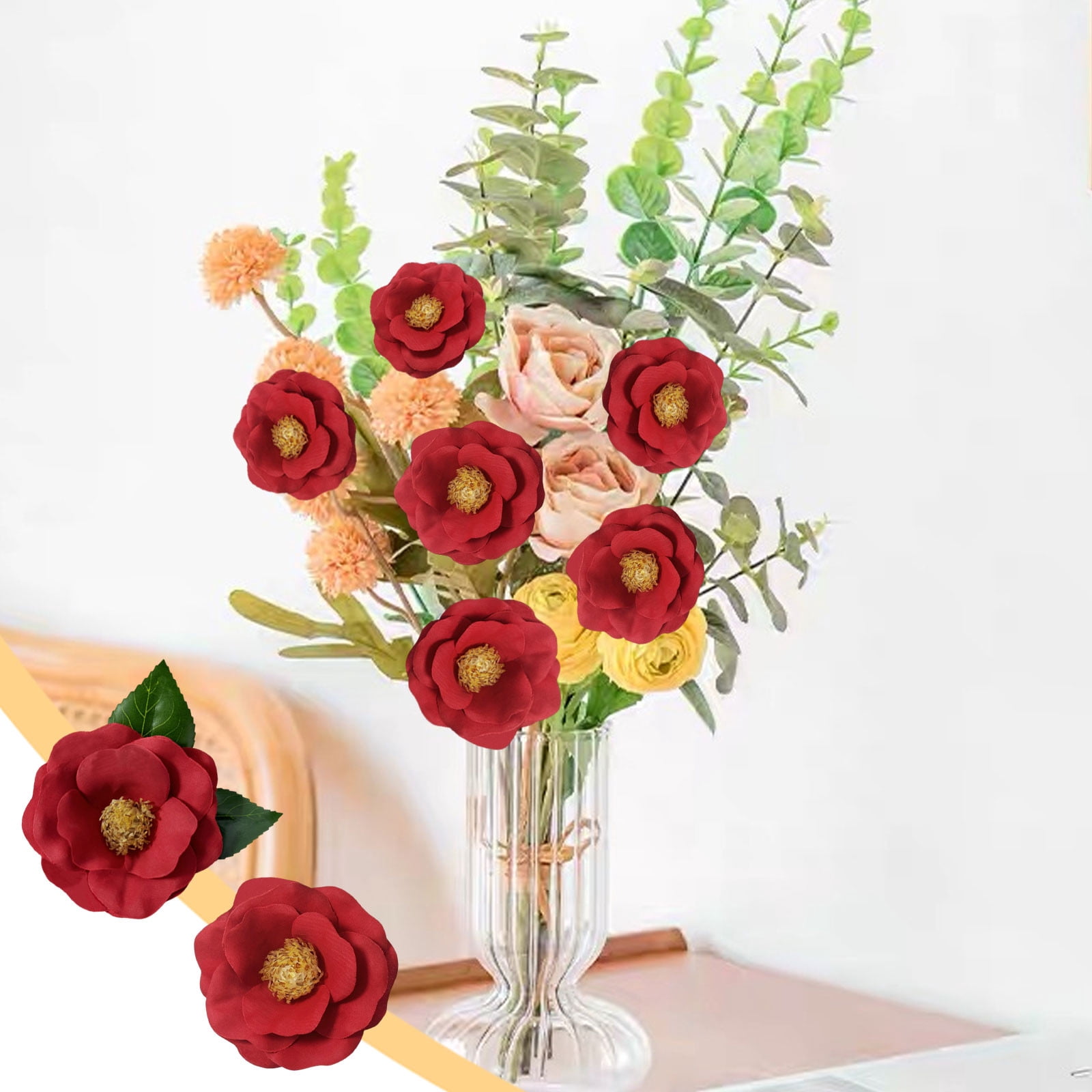 Silk Flower Heads - Realistic Artificial Silk Floral Decor | DIY ...