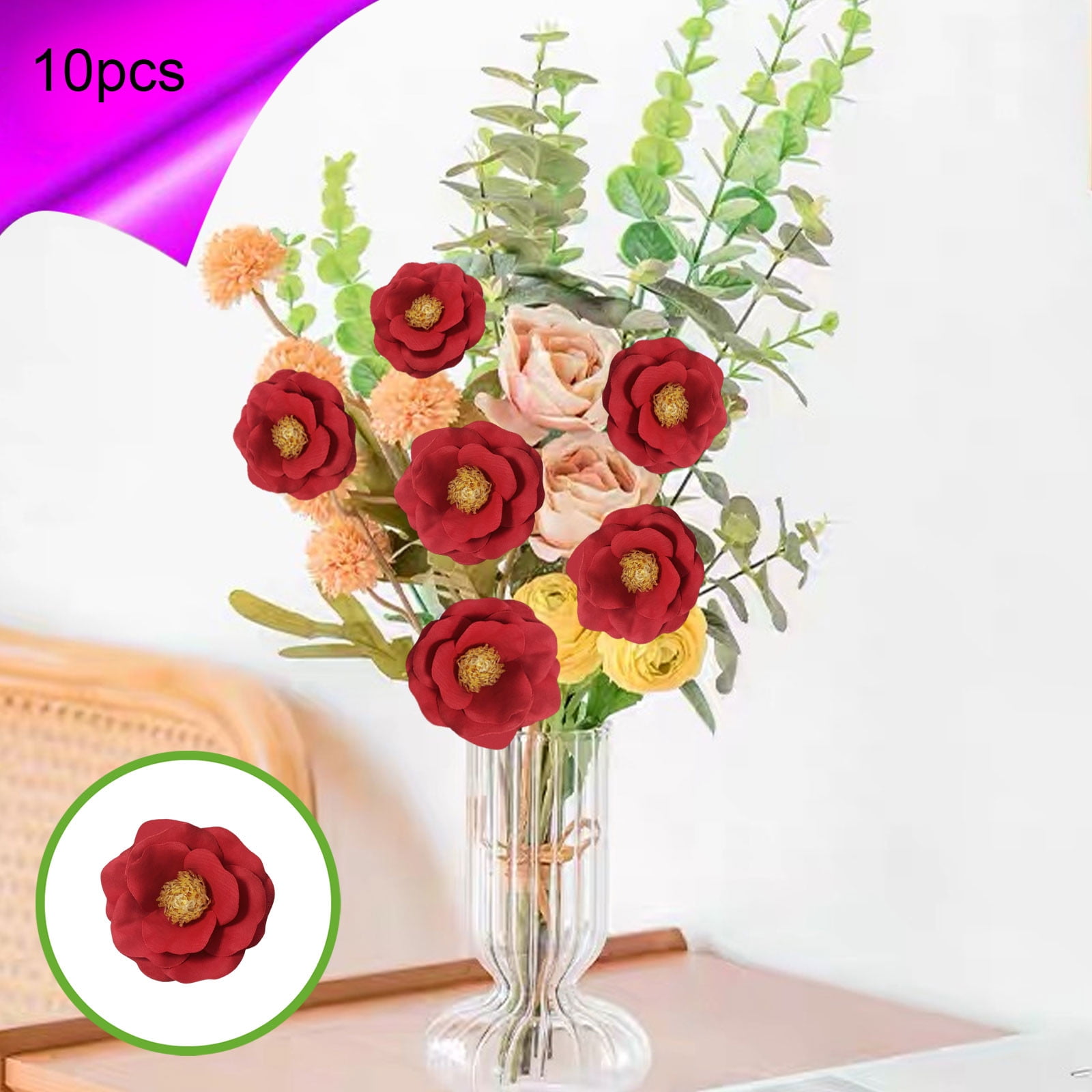 Silk Flower Heads - Realistic Artificial Silk Floral Decor | DIY ...