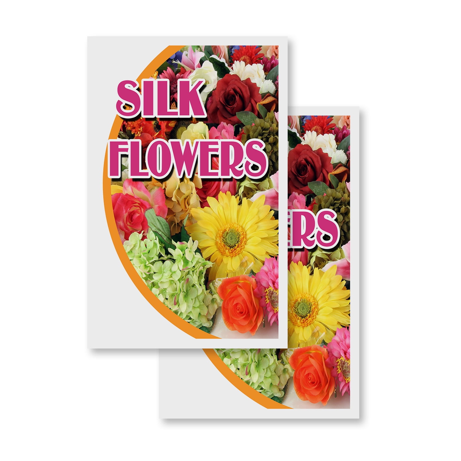Silk Flowers (2-PACK) 24" x 36" Vinyl Decals | Sign Insert Peel & Stick ...
