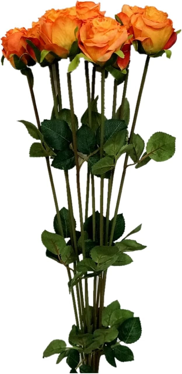 Silk Flowers In Orange, Artificial Hydrangeas Roses Daisies Bouquet ...