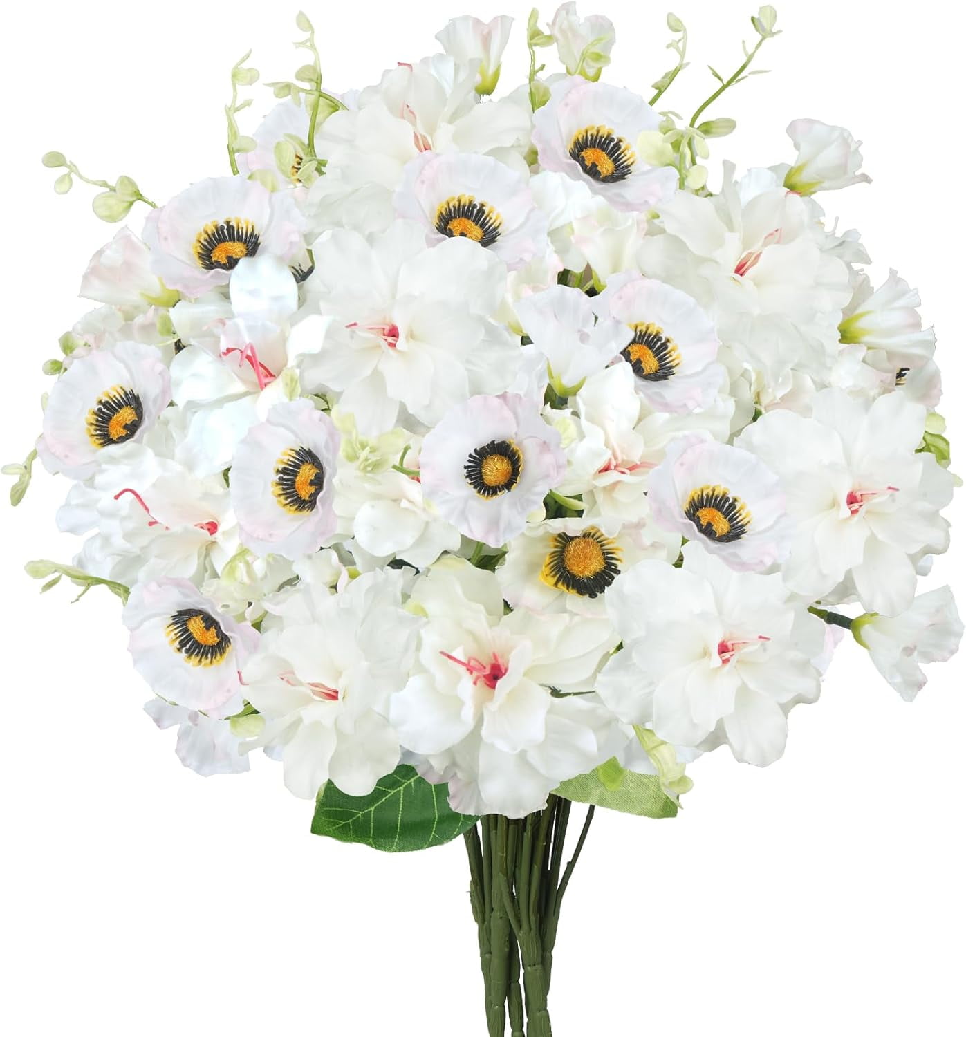 Silk Flowers with Stems, 6 Bunches Real Touch Artificial Flowers ...