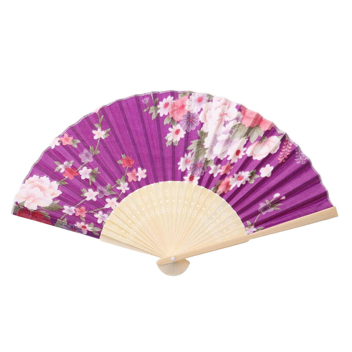 Silk Folding Fan Japanese Style Classic Vintage Bamboo Collapsible ...