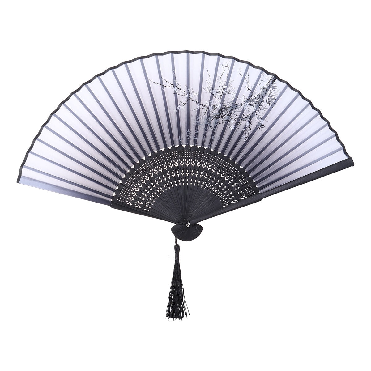 Silk Folding Fan Japanese Style Classic Vintage Bamboo Collapsible ...