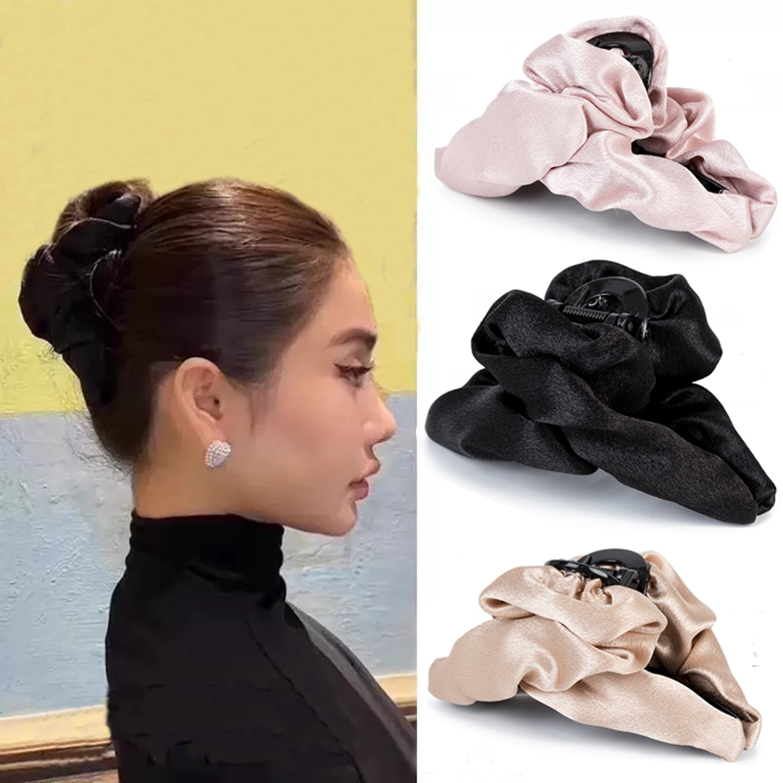 Silk Hair Clip for Women,Cloud Hair Claw Clips High Cranial Crest,4.7 ...