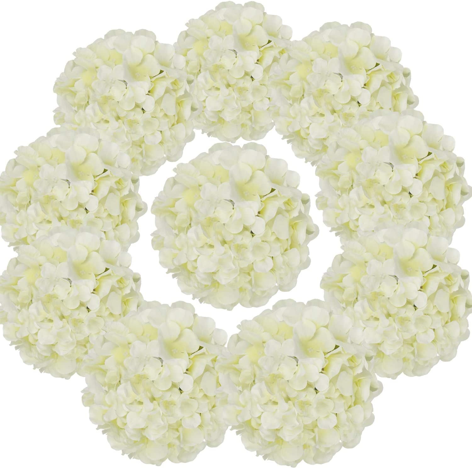 Silk Hydrangea Heads Artificial Flowers Heads with Stems for Home ...