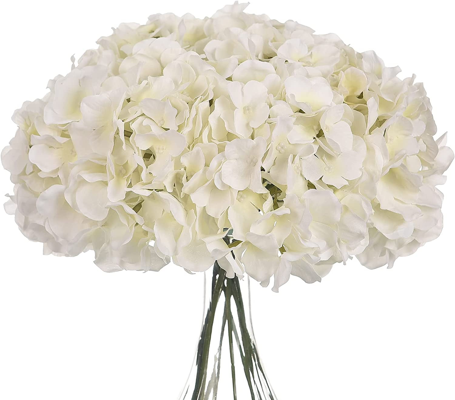 Silk Hydrangea Heads with Stems Artificial Flowers Heads for Home ...