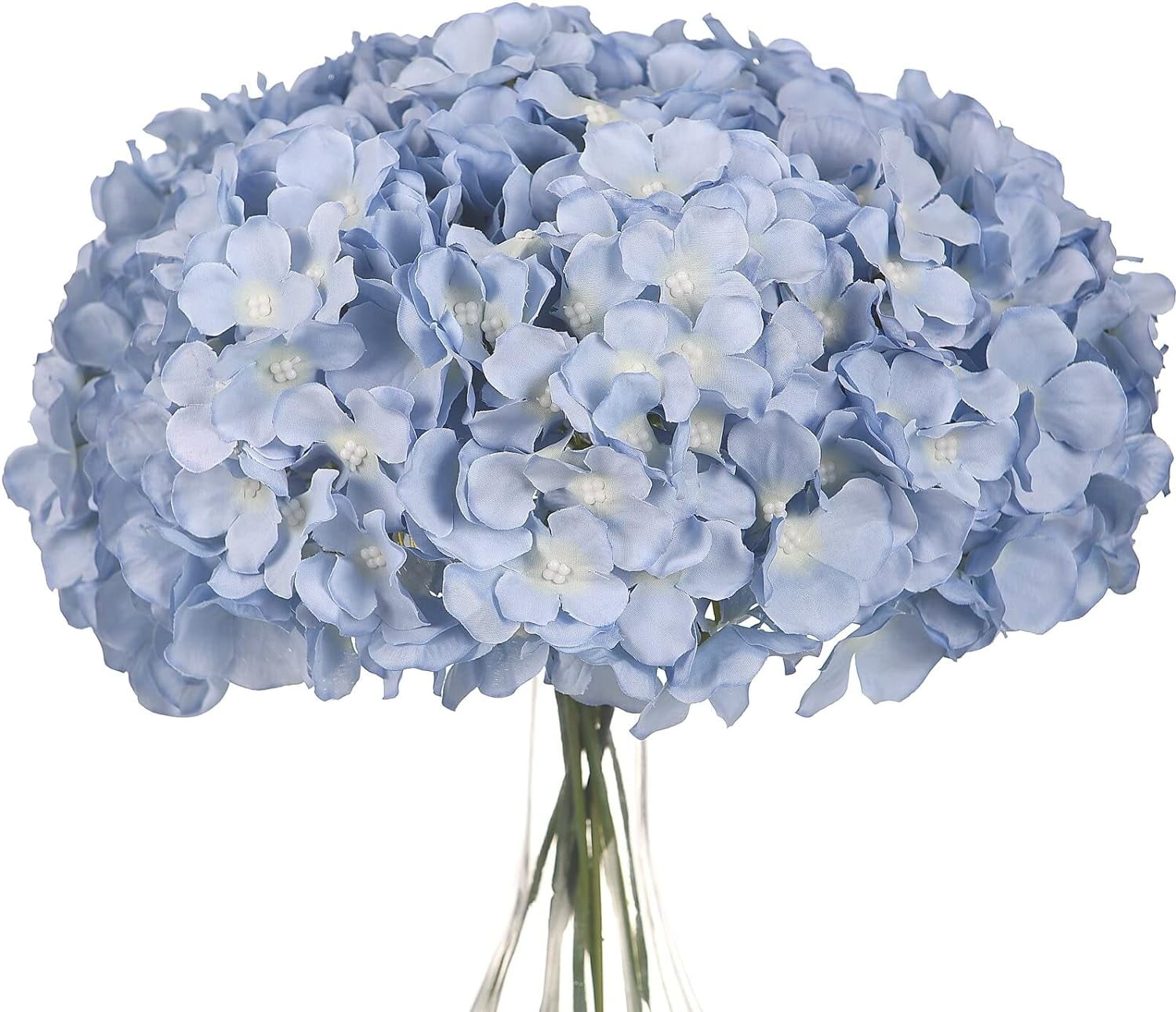 Silk Hydrangea Heads with Stems Artificial Flowers Heads for Home ...