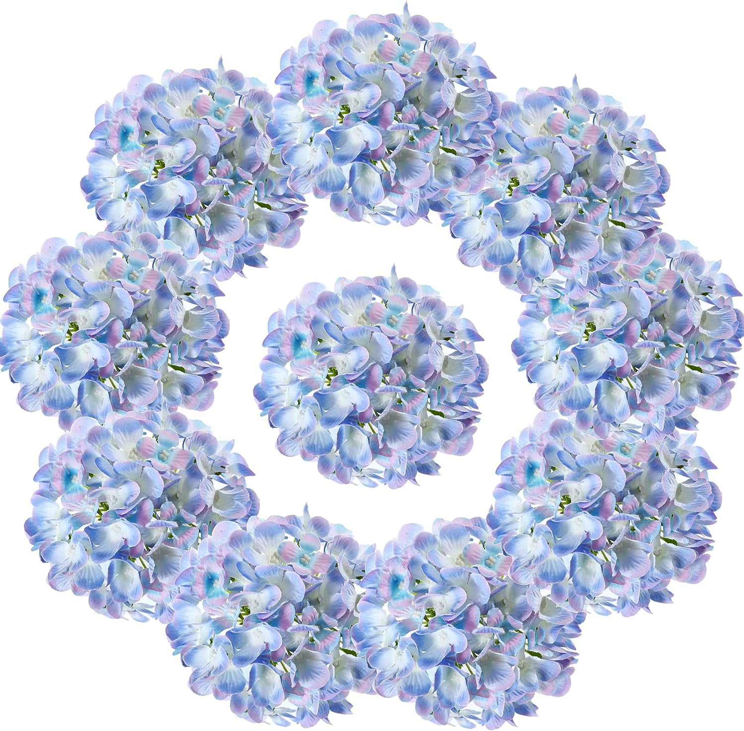 Silk Hydrangea Heads with Stems Artificial Flowers Heads for Home ...