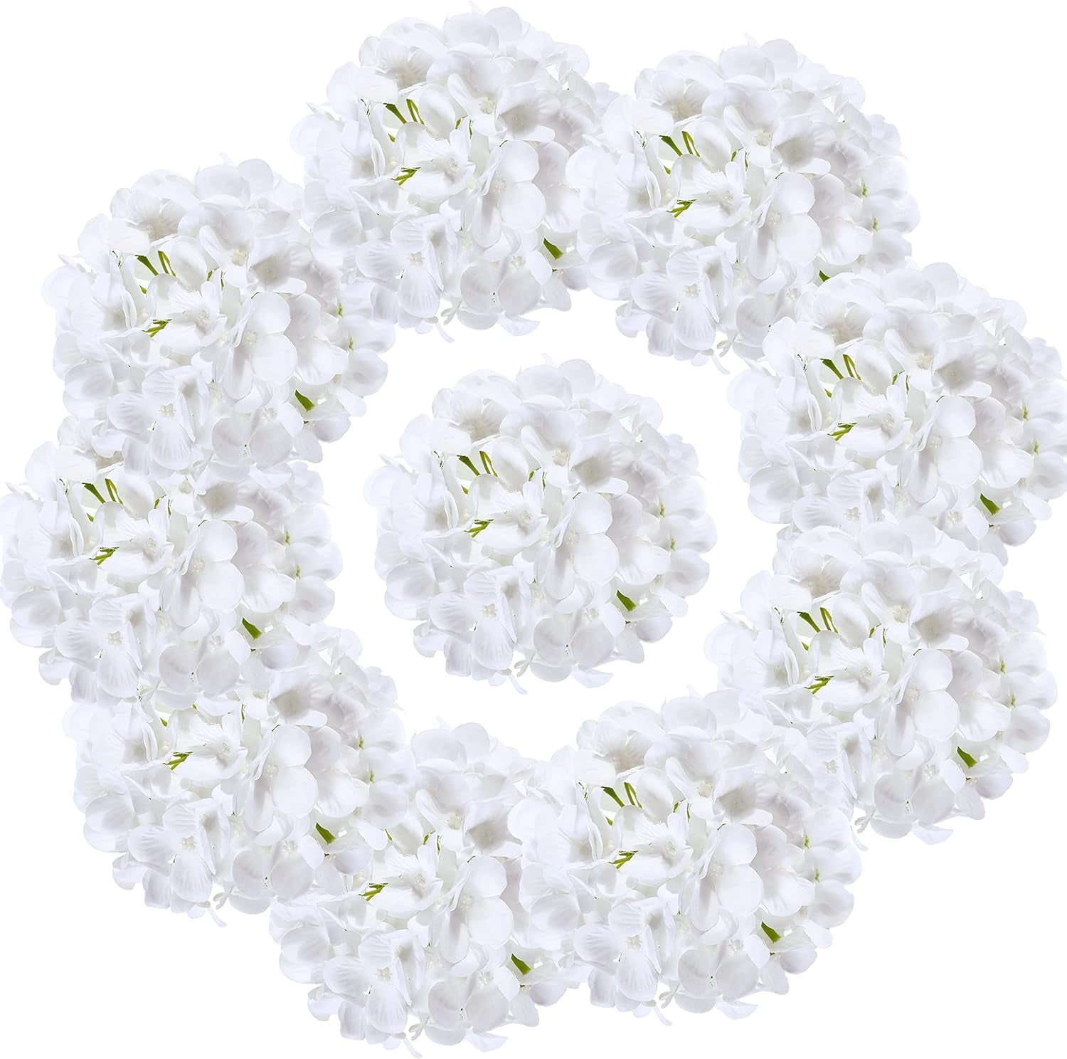 Silk Hydrangea Heads with Stems Artificial Flowers Heads for Home ...