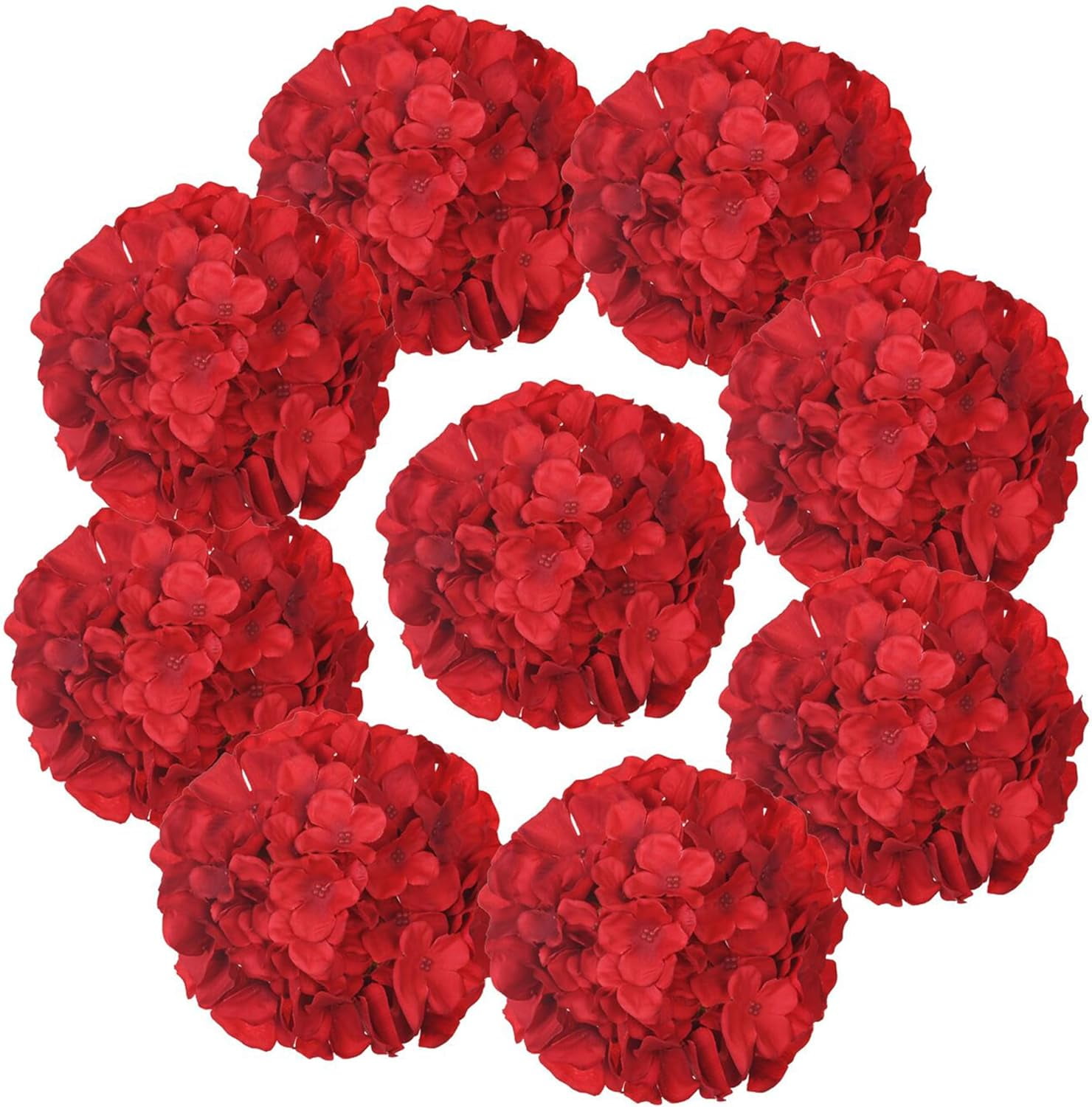 Silk Hydrangea Heads with Stems Artificial Flowers Heads for Home ...