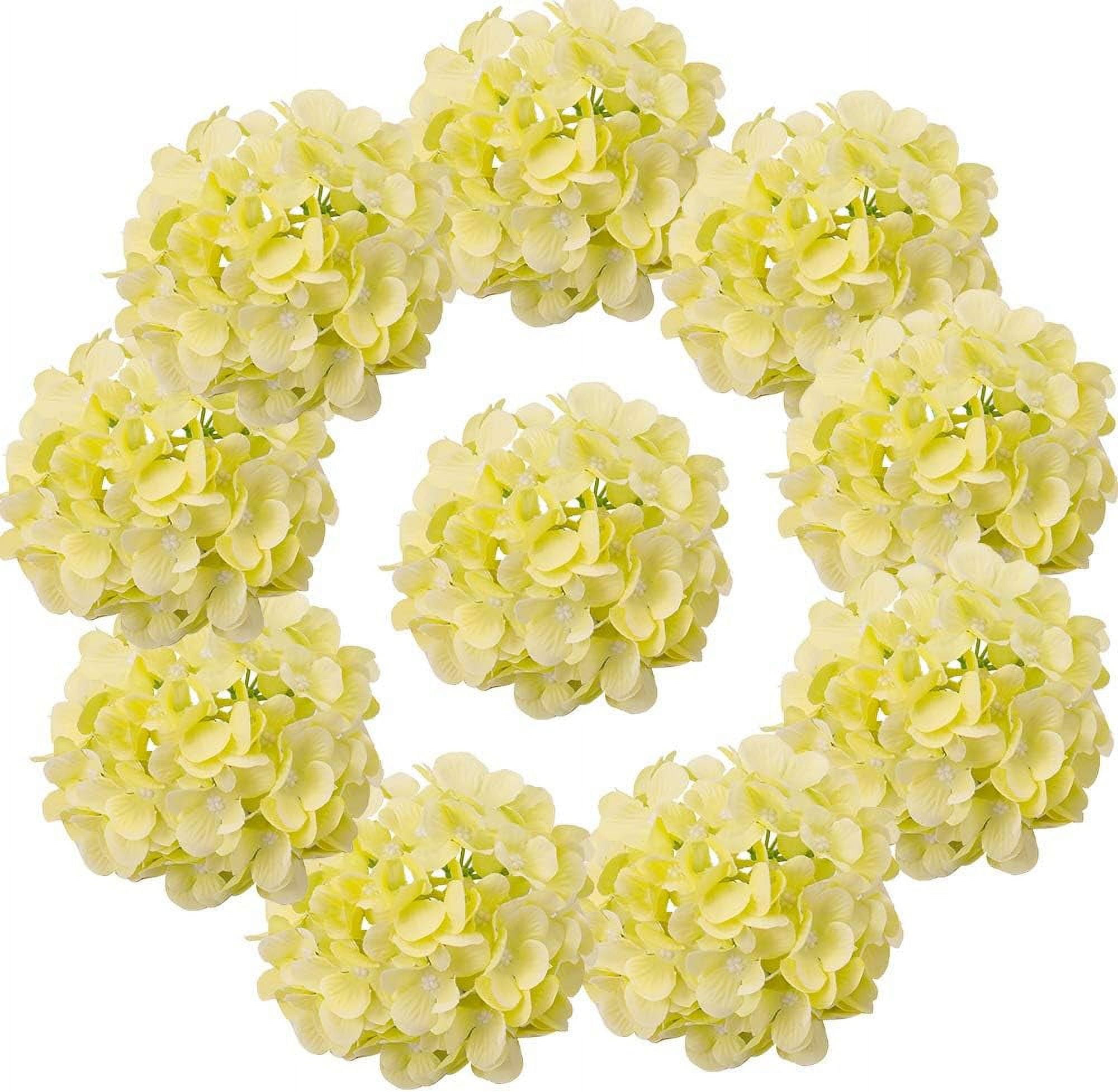 Silk Hydrangea Heads with Stems Artificial Flowers Heads for Home ...