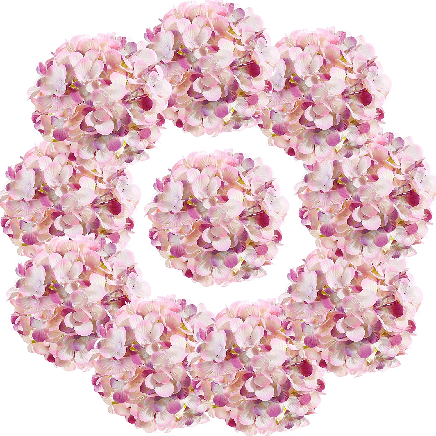 Silk Hydrangea Heads with Stems Artificial Flowers Heads for Home ...