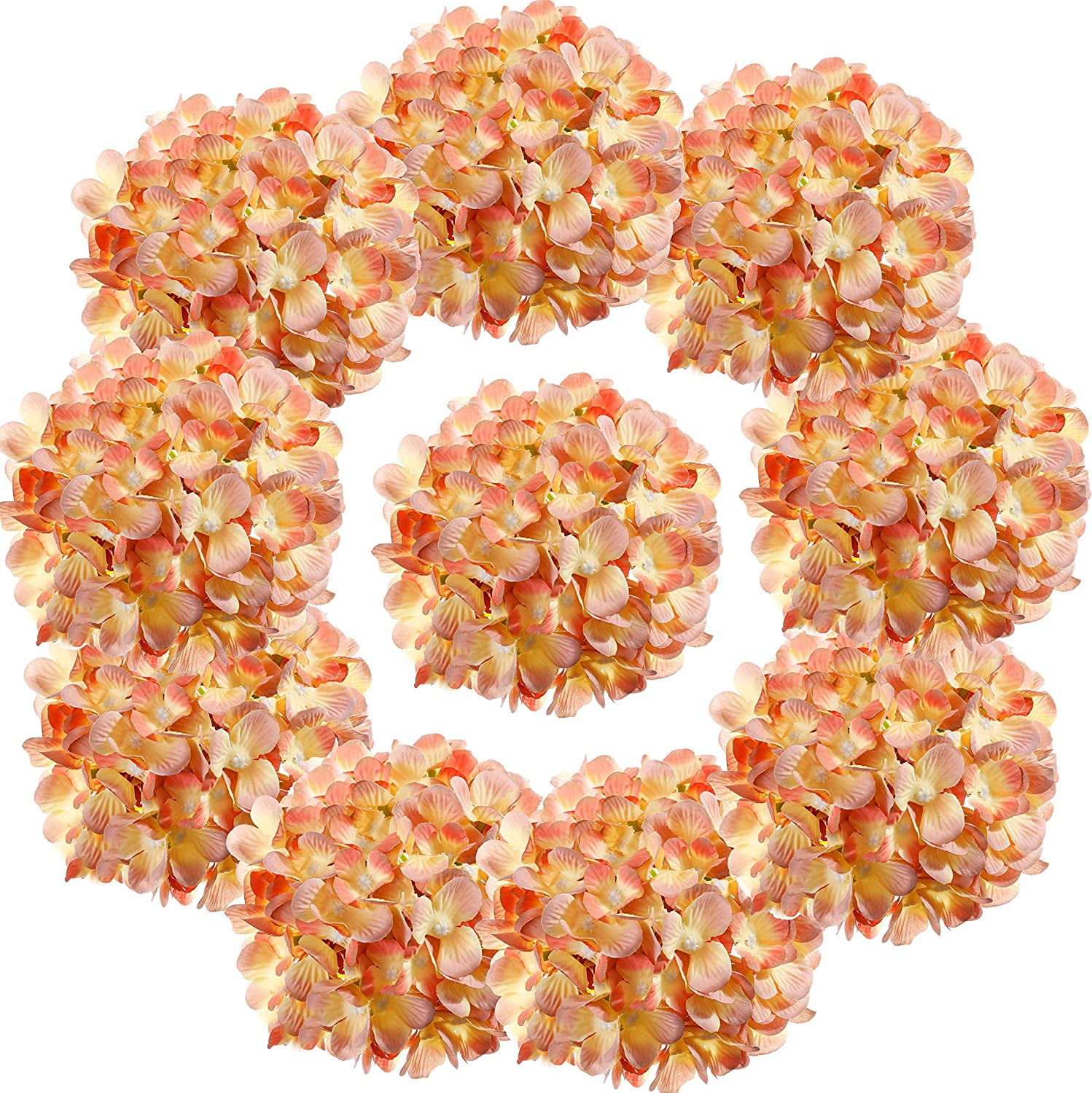 Silk Hydrangea Heads with Stems Artificial Flowers Heads for Home ...