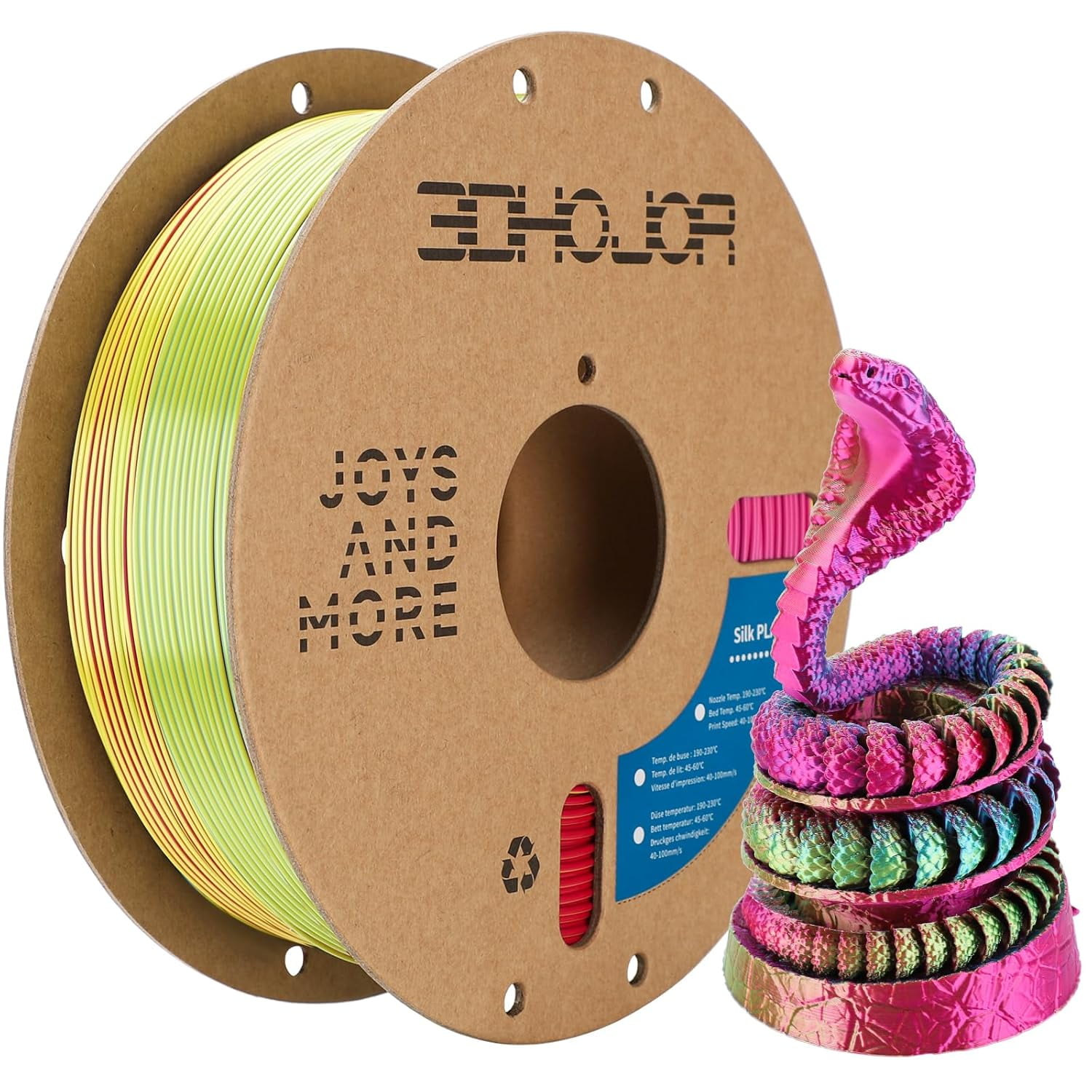 Silk PLA Filament 1.75mm Red Yellow Blue Triple Color PLA 3D Printer ...