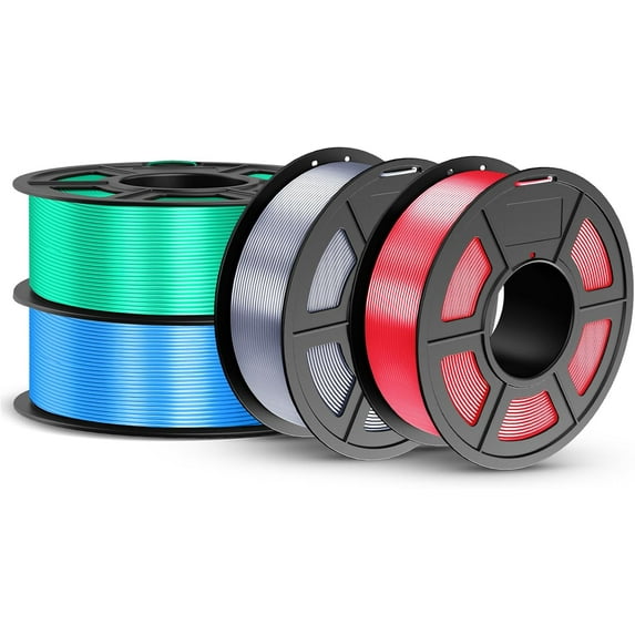 Silk PLA Filament Bundle 1.75mm 4.4KG, 4 Colors Metal-Like Shiny 3D ...