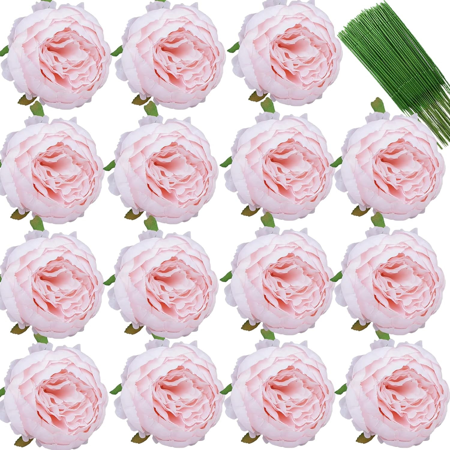 Silk Peony Artificial Flower Heads 4 inch Fake Peony Flowers Heads with ...