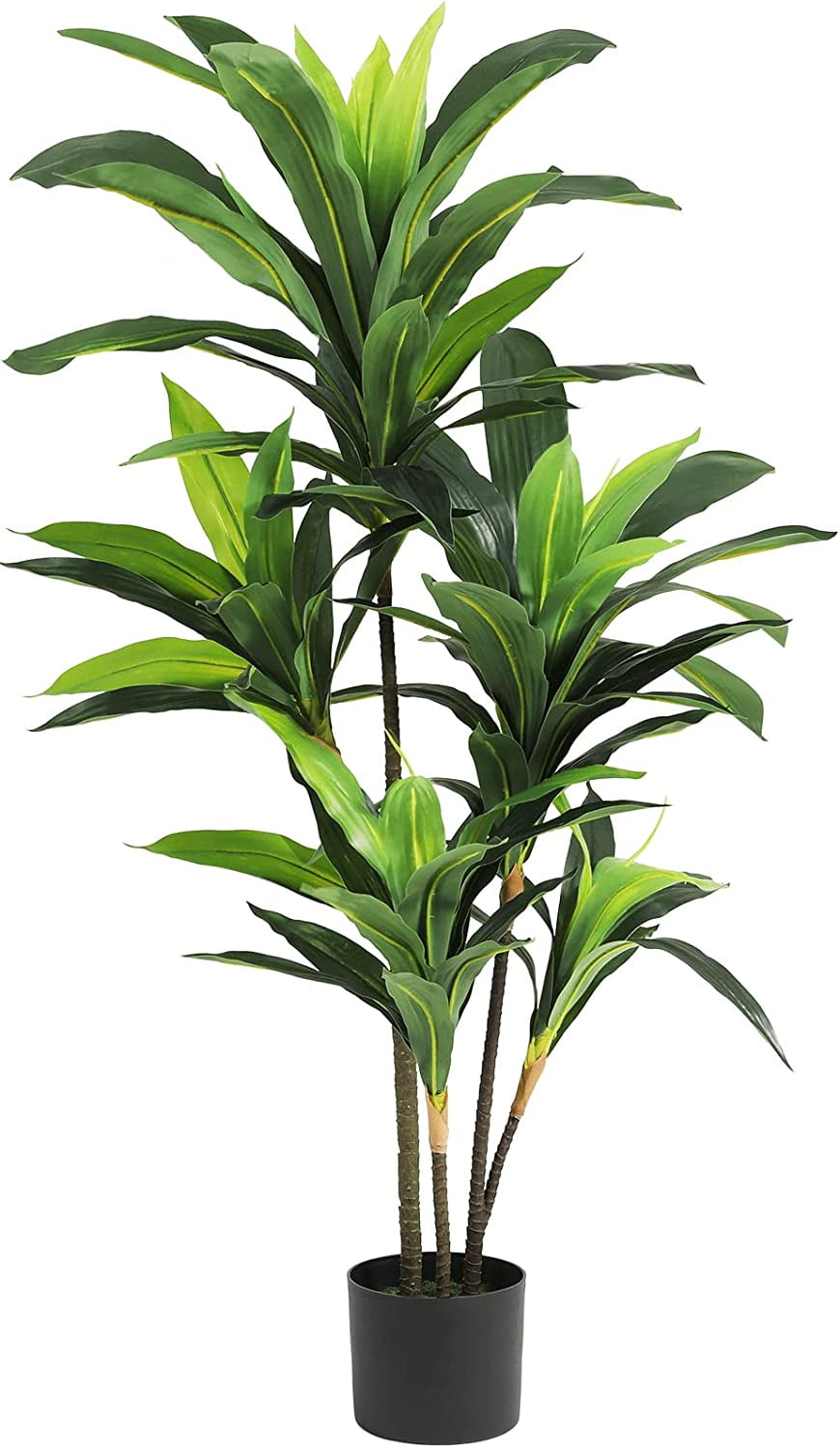 Silk Plant Artificial 4ft Faux House Plants Evergreen Dracaena ...