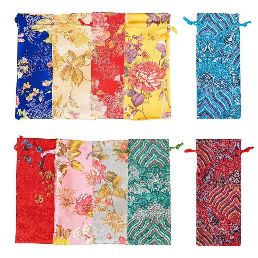 Silk Pouches Drawstring Bag Mixed Color 19~20x7.5~8cm - Walmart.com