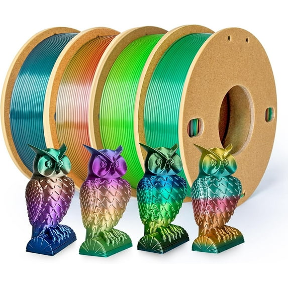 Silk Rainbow PLA Filament 1.75mm Silk PLA 3D Printer Filament Shiny ...