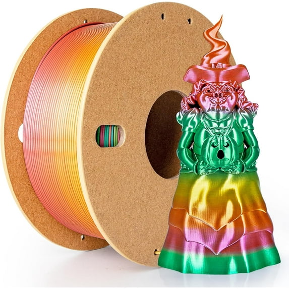 Silk Rainbow PLA Filament 1.75mm Silk PLA 3D Printer Filament Shiny ...