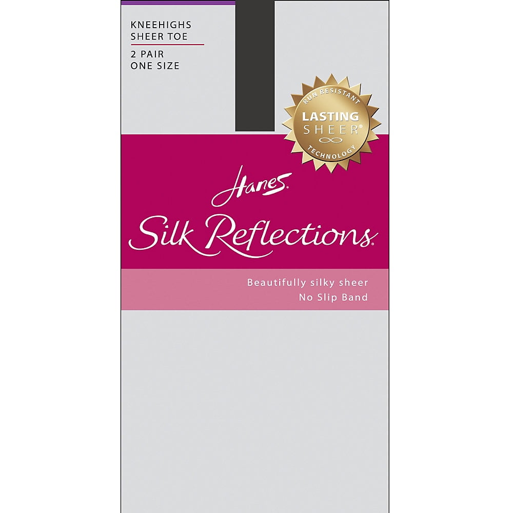 Silk Reflections Silky Sheer No-Slip Band Knee Highs with Run Resistant ...