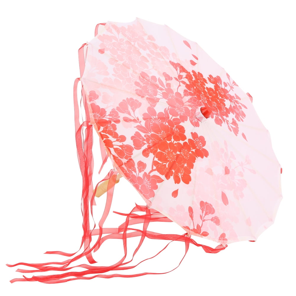 Silk Ribbon Umbrella Art Craft Decorative Photo Dance Perform Prop Cosplay UmbrellaRed - Walmart.com