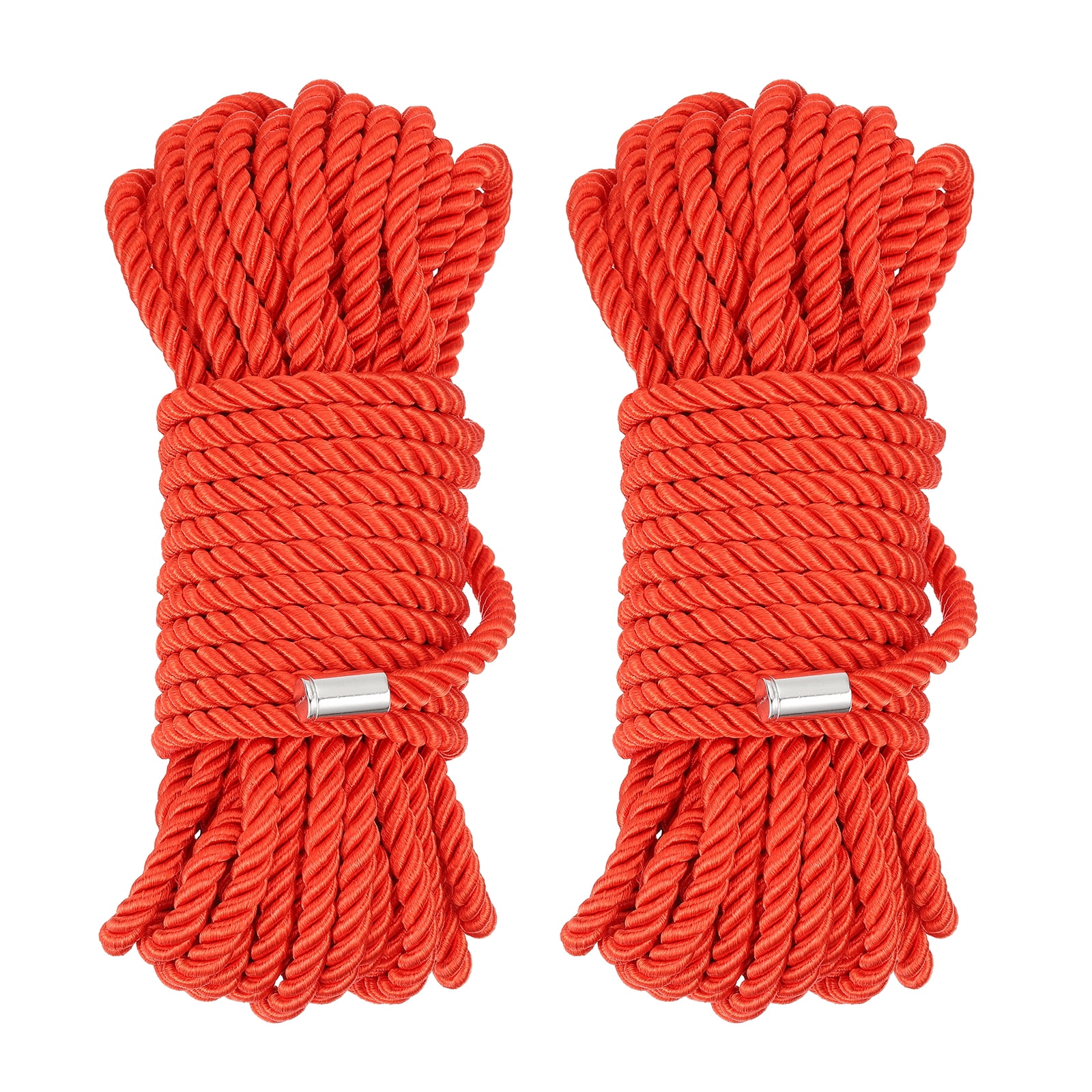 Silk Rope, Nylon Twisted Satin Cord Braided 32ft 8mm Red, 2 Pack ...