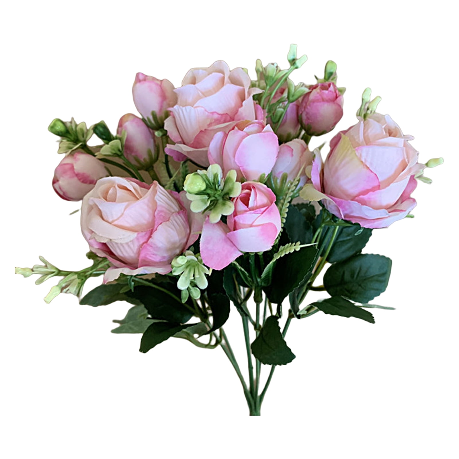 Silk Rose Bud Artificial Flower Bush Wedding Home Decoration - Walmart.com