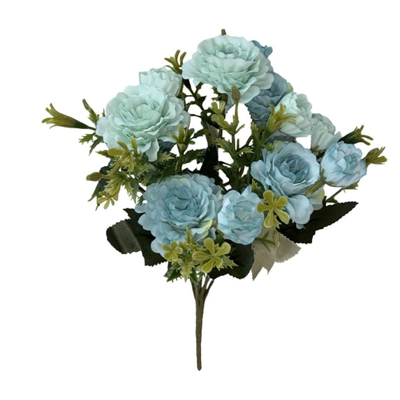 Silk Rose & Peony Artificial Flower Bouquet - 30cm Faux Floral ...