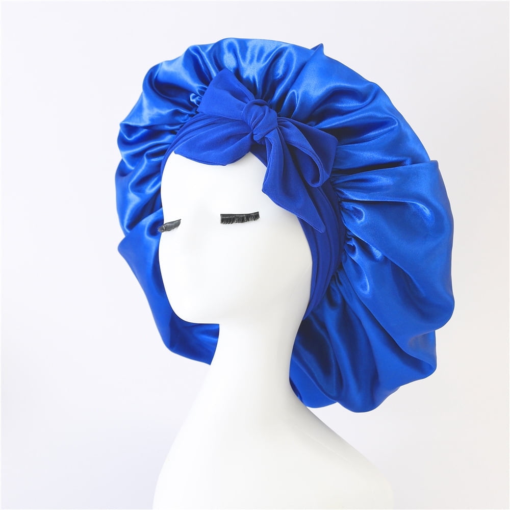 Silk Satin Hair Bonnet for Sleeping, Adjustable Bonnets Night Sleeping ...